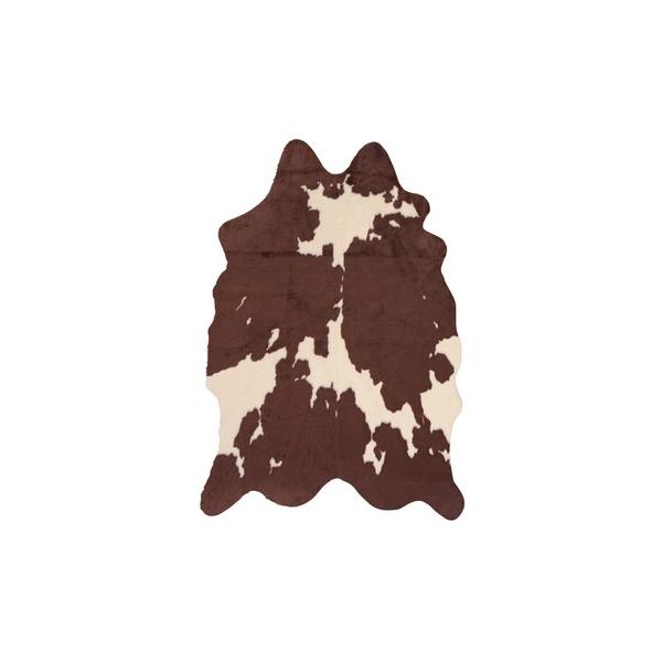 ラグ　ウシ　ジャングル　アニマル柄　牛柄　牛柄調　オシャレ　ラグマット　デザインラグ　アフリカンパング　フェイクカウハイド調　ブラウン　牛柄ラグ　アニマルラグ