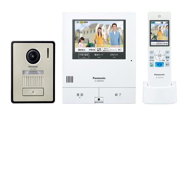 送料無料/パナソニック「VL-SWD505KF」テレビドアホン／外でもドアホン／セット【モニター親機1台＋カメラ玄関子機(露出型)＋ワイヤレスモニター子機】【要工事】