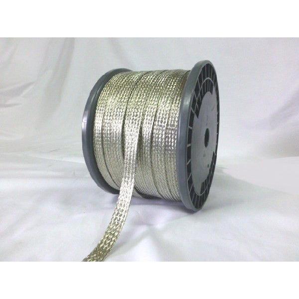 アース線に、平編銅線　ＮＡＢＣ　８．０ｓｑ（ニッケルメッキ平編銅線）は、如何ですか。ＮＡＢＣ　8.0ｓｑ　幅　約15ｍｍ、厚さ　約0.9ｍｍ　1ｍ（90ｇ）ごとに、切り売り致しますので、ご希望のｍ数をご提示下さい。尚、価格は、1ｍの価格です...