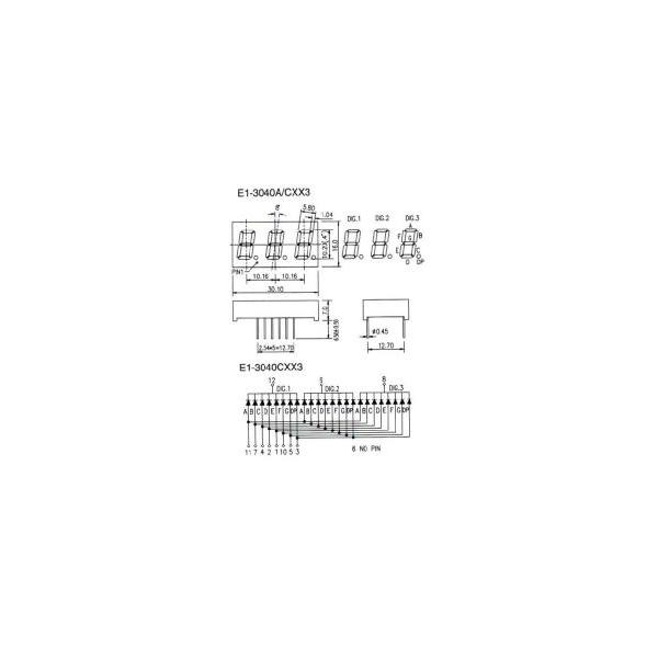 ※申し訳ございません、ただ今在庫切れとなっております。品番：E1-3040CHG3カラー：緑チップ素材：Gap波長：568Vf(V)平均/最大：2.2/2.5Iv(ucd)平均/最大：2000/8000(If=10mA)