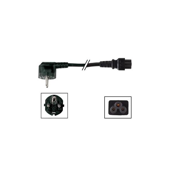 ・定格：250V2.5A用の電源コードセット ・プラグ：3ピン ・コネクタ：IEC320-C5 ・ケーブル：H05VV-F/3G0.75MMSQ結束 ・長さ：2M ・カラー：黒 ・認証：欧州認証取得品