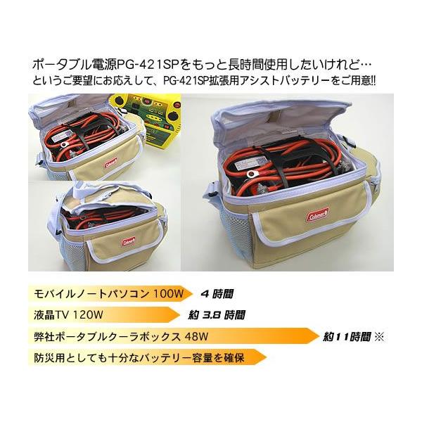 バッテリー:DC12V 33Ah(20H)完全密閉型、AGM方式、デープサイクルバッテリー サイズ:約230 x 170 x 200mm 重量:約14kg 付属品:キャリングバッグ、PG-421SP接続用ケーブル ※ キャリングバックのデザ...
