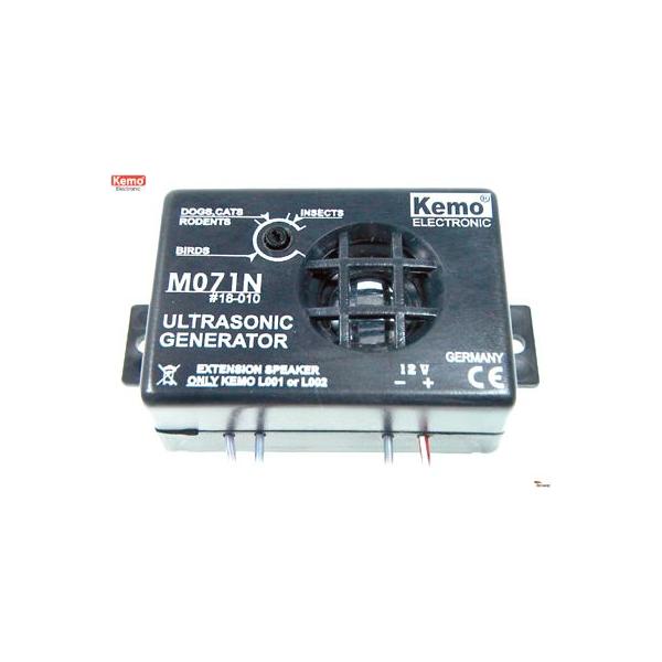 自動車設置の超音波虫、動物よけ製作に。動作電圧：12VDC（10〜13.8VDC) 消費電流：＜60 mA 周波数範囲：8 - 40 KHz (± 15%)※鳥よけに設定しますと耳に聞こえます出力偏向：2-3KHz音圧：max. 100 d...