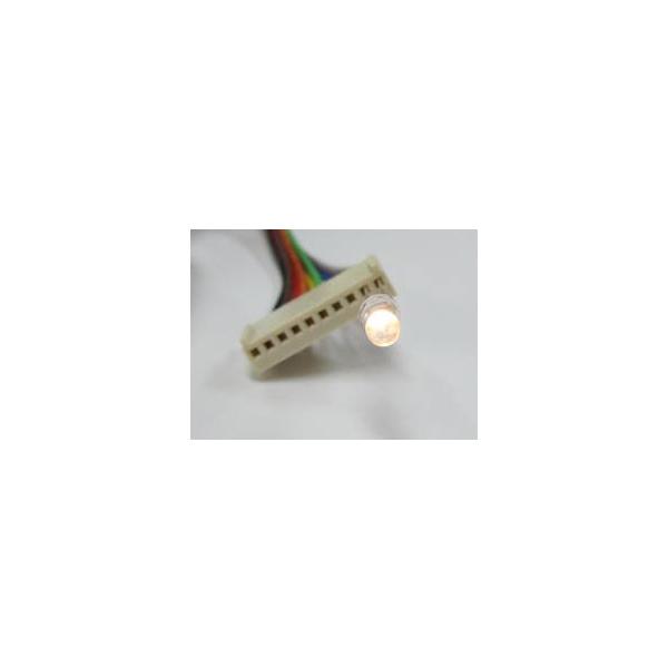 順電圧Vf:3.2V 順電流If:30mA max.逆電圧Vr:5V max.許容損失Pd:105mW光度Iv:22cdレンズ寸法:径5mmレンズカラー：透明数量：3本