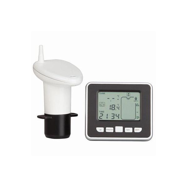 ・上部に取付ける超音波センサーから0.5ｍ〜15ｍの距離を測定して表示する水位メーターです。つまりセンサー0.5ｍの水位だと100％、15ｍだと0％と表示されることを想定してお使いください。ワイヤレス距離：最大100m (周囲環境によります...