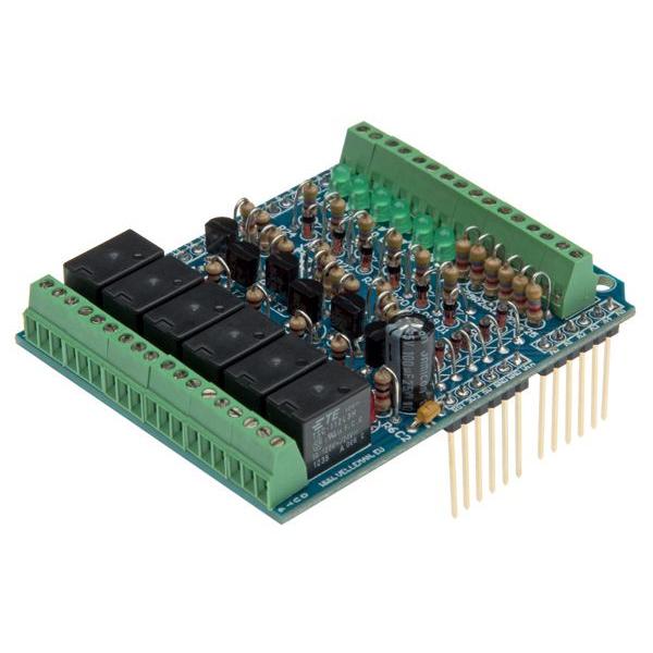Arduino（別売）を使って入出力シールドに ・6リレー出力・6アナログ入力・6デジタル入力・Arduino基板と重ねて挿せる仕様・動作に1ｘArduino UNO（別売）が必要・1 A (max.)負荷各チャネル ・120 V max....