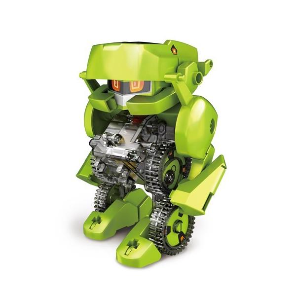 この工作キットのベースは、プラスチック模型飛行機キットを思わせる2つのフレームです。（40×25ミリメートル）太陽電池パネル、また、デカールを含む電気モーター、ギアなどがセットされています。これは、このロボットは、写真のようにトランスフォー...