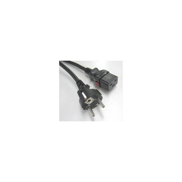定格：250V16A用の電源コードセットプラグ：CEE 7/7 SCHUKOコネクター：IEC-60320-C19オートロックケーブル：H05VV-F 3G 1.5mmmmsq IEC53 結束長さ：2.5Mカラー：黒認証：VDE及び欧州各...