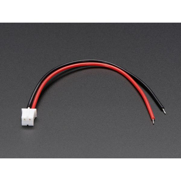 両端に2ピンJSTPHコネクタが付いた赤と黒の長さ100mmワイヤー。このコネクターはよくバッテリーパックに使用されています。