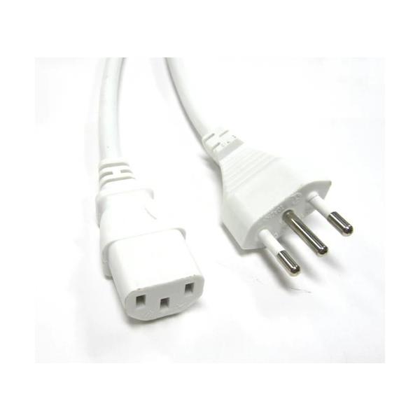定格：10A/250Vプラグ：イタリア CEI 23-50コネクタ：IEC 60320 C13ケーブル：H05VV-F 3G1.0MMSQ長さ：約1.8ｍ認証：IMQ, CE結束：なしカラー：ホワイト
