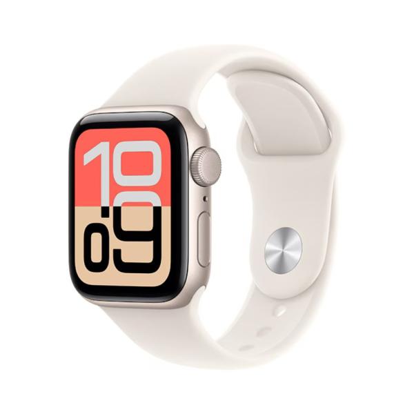 Apple Watch SE 3（GPSモデル）40mm スターライトアルミニウムケース＆スポーツバンド（M/L）は、2025年9月19日発売の最新モデルです。洗練されたデザインに加え、健康管理や日常生活をサポートする先進機能を搭載。常時表...