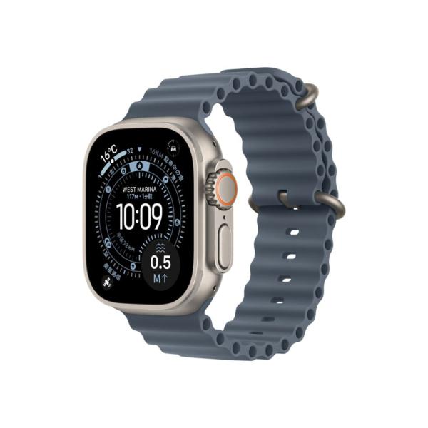 Apple Watch Ultra 3は冒険にも日常にも最適なハイエンドモデル。新S10 SiPと64GBメモリで高速・高効率動作を実現。49mmチタニウムケースとサファイアクリスタルで高耐久。常時表示Retinaディスプレイは514×42...