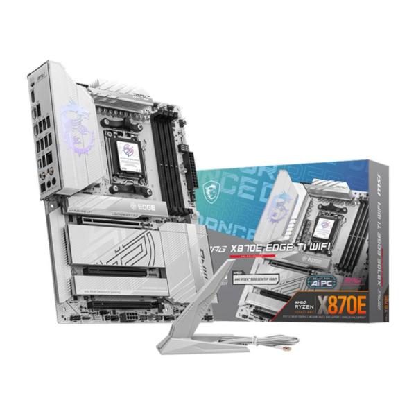 MSI MPG X870E EDGE TI WIFIは、AMD X870Eチップセット搭載の高性能ATXマザーボードです。Ryzen 9000/8000/7000シリーズに対応し、PCIe 5.0対応M.2スロットやUSB4を備えた高速環境...