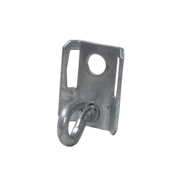 L型フック金物 外れ止めバネ付 LFK電柱からの引込ケーブル、電話線などを家屋に引き込む際に使用します。電柱への取り付けは25mm幅の自在バンドをご利用下さい。本体 t3.2mm×54mm×75mmフック:φ9穴径:φ18バンド穴:9mm×...