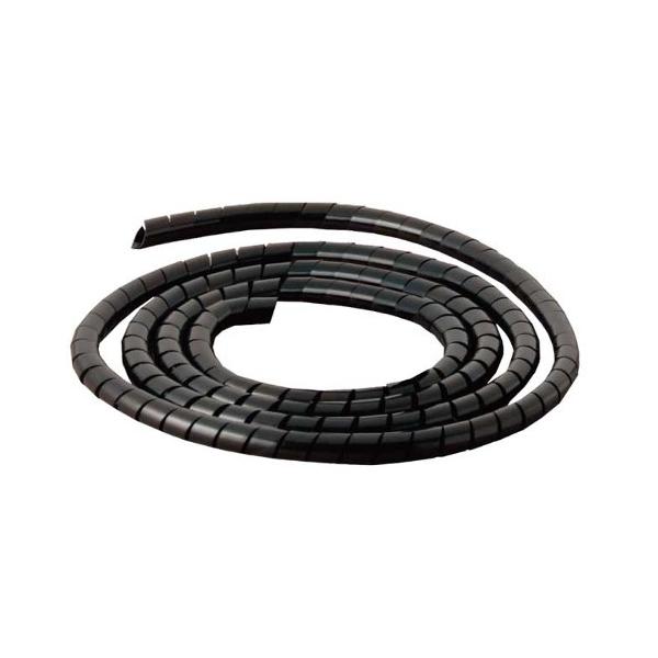 スパイラルチューブ 柔軟タイプ 黒色 JS-6B 【100m】・最大結束内径:φ18mm・内径A:6.0mm  外径B:7.4mm  ピッチD:10mm・材質:ポリエチレン結束のわん曲部、ドアー渡り線、盤間渡り線などの保護にきれいにササッと...