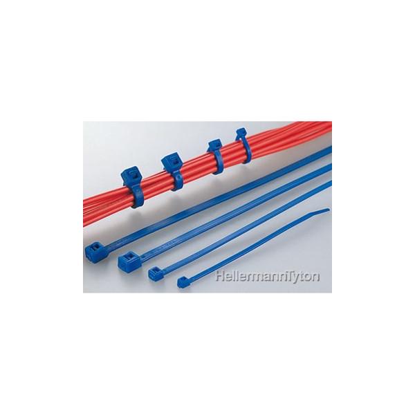 インシュロックタイ MSタイ (ふっ素樹脂) 青 T18R-TZ (100本)長さ:100mmバンド幅:2.5mmバンド部厚み:1.2mmループ引張強度(最小値):80N(8.16kgf)結束径:最小5.0φ 最大22φ耐薬品性、耐熱性(1...