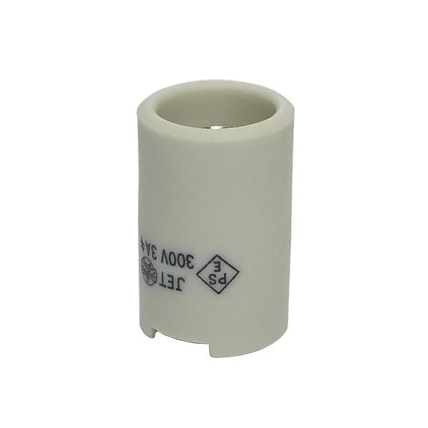 青山電陶 E17ソケット E17-03定格:3A300V結線方法:ネジ止め本体材質:磁器付属部品:絶縁ファイバー/端子ネジ