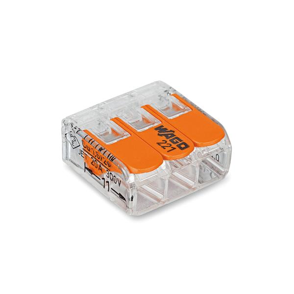 ワゴジャパン ワンタッチコネクター WFR-3BP (1パック8個入)電線数:3本  定格32A 450V照明器具やジョイントボックスに、進化したレバータイプのワンタッチコネクターです。透明化した美しいデザイン。前作のWFシリーズから40%...