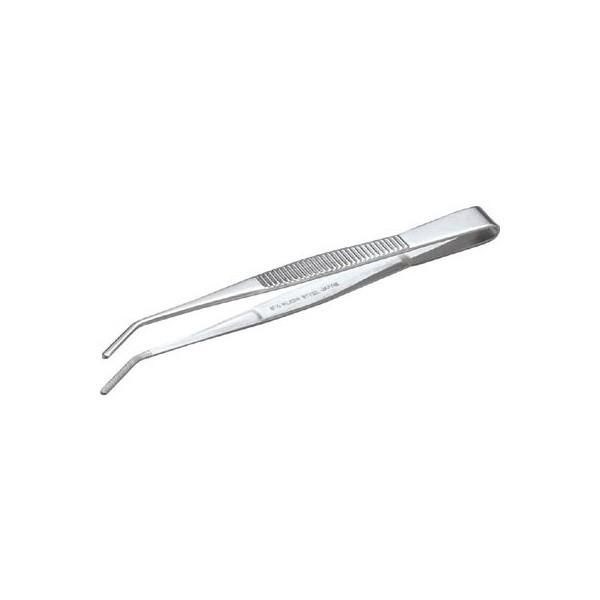 【2709007】ステンレス製ピンセット 125mm 曲ギザ付 TSP22狭い所でも楽に作業でき、挟んだ品物がよく見えるため確実に作業ができます。先曲タイプ ギザ付 です。小物つまみ作業。お取り寄せ商品のため納期にお時間がかかる場合があります。
