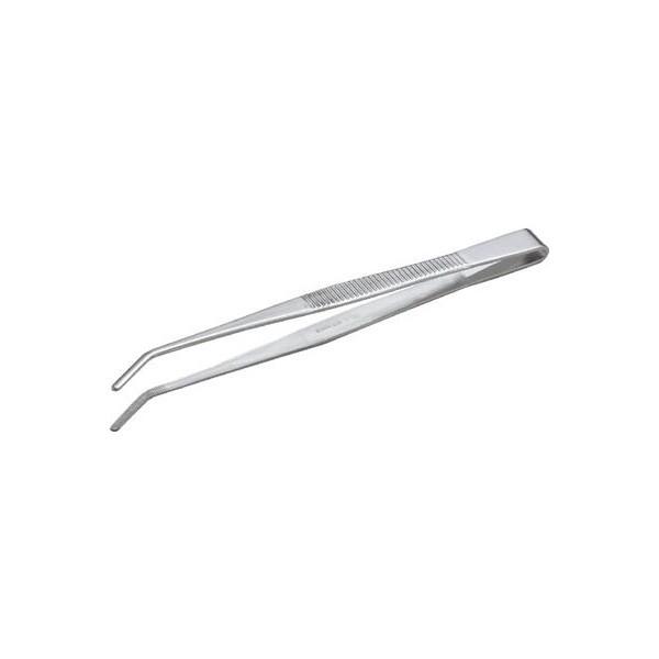 【2709023】ステンレス製ピンセット 150mm 曲ギザ付 TSP24狭い所でも楽に作業でき、挟んだ品物がよく見えるため確実に作業ができます。先曲タイプ ギザ付 です。小物つまみ作業。お取り寄せ商品のため納期にお時間がかかる場合があります。