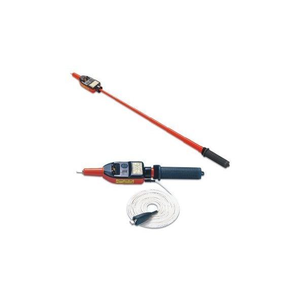 ＜特長・仕様＞　・高圧機器の耐圧試験に使用可能です。　・交流／直流両用検電器で太陽電池(ソーラーバッテリ)工事に最適　　です。　・使用電圧範囲：ＡＣ１００Ｖ〜７ｋＶ、ＤＣ５０Ｖ〜７ｋＶ　・収納袋（帆布）付　・仕様電池：ＬＲ４４（１.５Ｖ）ｘ...