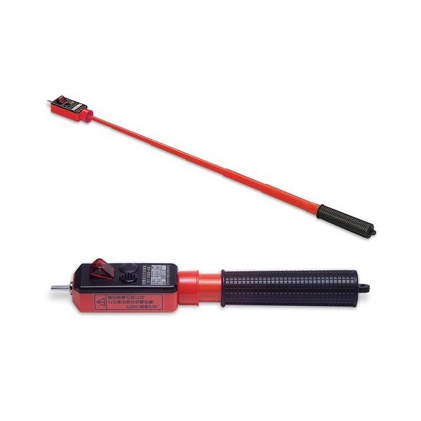 ＜特長＞・伸縮式で小型、軽量、防滴構造・確認し易い音光表示・伸長時815mmなので高圧充電部に対して安全距離で検電可能＜仕様＞使用電圧範囲：ＡＣ８０〜７０００Ｖ動作表示：断続音光表示使用電池：LR44×2寸法：伸長時　W34×D31.5×8...