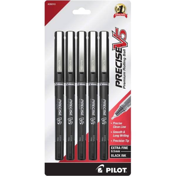 商品名(5-Pack, Black) - Pilot Precise V5 Rolling Ball Pens, Capped, Extra Fine Point (.5mm), 5-Pack, Black Ink (26010), Pat...