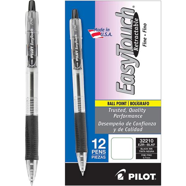 商品名EasyTouch Ballpoint Retractable Pen, Black Ink, Fine, Dozen (並行輸入品)PILOT EasyTouch Refillable &amp; Retractable Ballp...