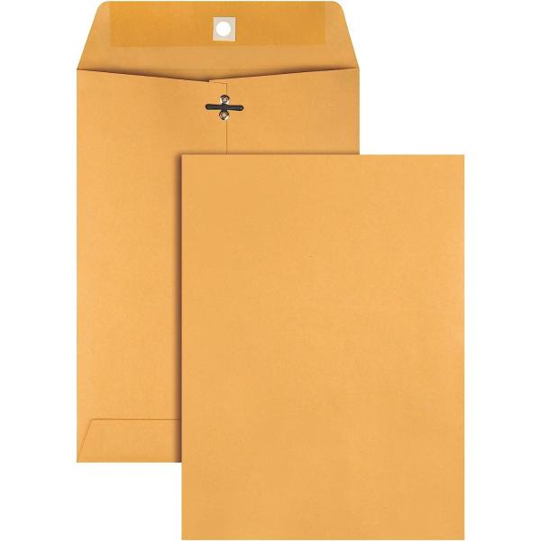 商品名品質公園Gummed Claspクラフト封筒、7.5 X 10.5、ボックスの100 ( 37875 )Quality Park Gummed Kraft Clasp Envelopes, 7.5 x 10.5, Box of 100...