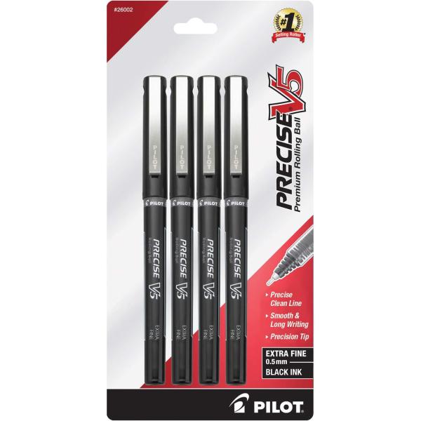 商品名パイロット Precise V5 スティックローラーボールペン 4-PackPILOT Precise V5 Stick Liquid Ink Rolling Ball Stick Pens, Extra Fine Point (0....