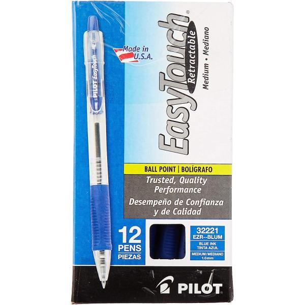商品名Pilot Easytouch ボールペン ノック式ペン ブルーインク ミディアム ダースPilot Easytouch Ballpoint Retractable Pen, Blue Ink, Medium, Dozenブランド：P...