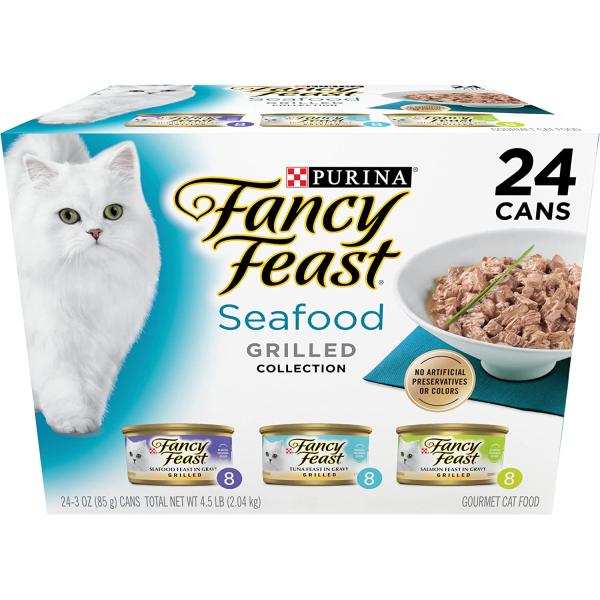 商品名Purina Fancy Feast Grilled Wet Cat Food Seafood Collection Variety Pack - (24) 3 oz. Cansブランド：PURINA Fancy Feast商品サイズ...
