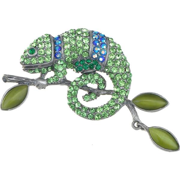 商品名Alilang Light Amethyst Rose Pink or Peridot Green Chameleon Lizard Convertible to Pendant Brooch PinAlilang Light Ame...