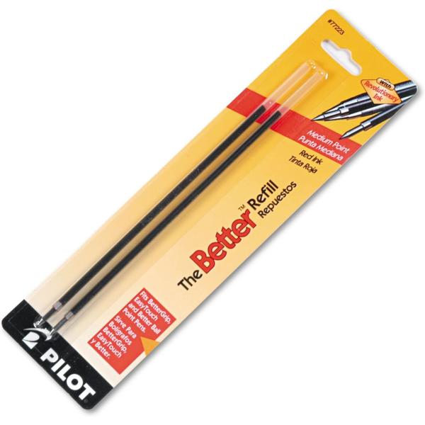 商品名Pilot :詰め替え、non-retract Better / BetterGrip / EasyTouchボールペン, Med ,レッド, 2 / PKの2パックとして販売   : -   2   /   Total of 4各P...