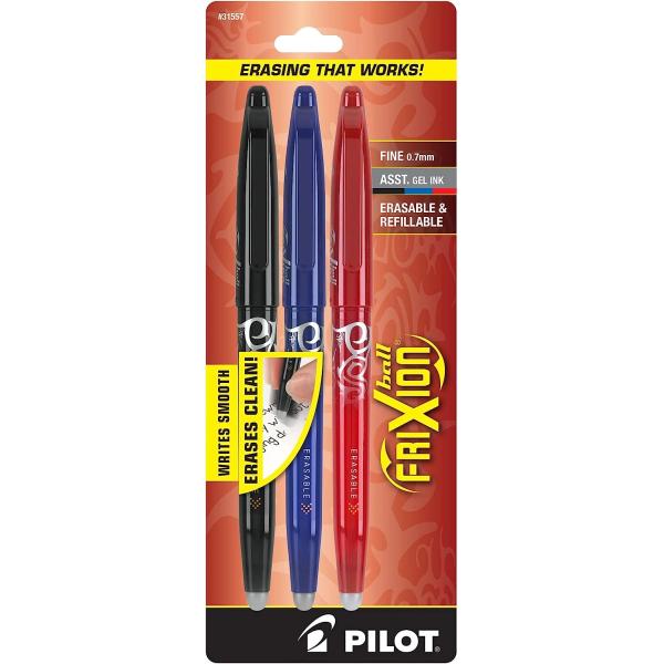 商品名Pilot FriXion Ball Pen, Erasable Gel Ink, Fine Point, Assorted Colors 3 pack: Black, Blue, Red #31557 (3-Pack) (並行輸入品...