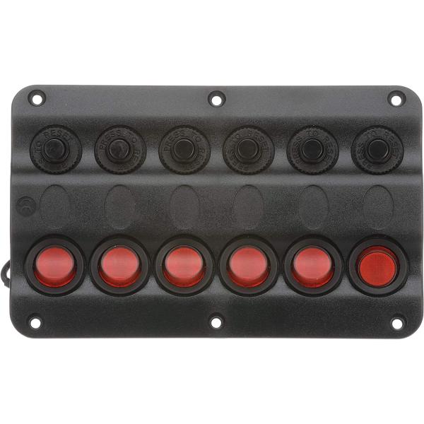 商品名SEACHOICE スイッチパネル LED 6ギャングSeachoice LED 12V 6-Switch Distibution Panel, Pre-Wired, Boat Panel Mountブランド：SEACHOICE商品サ...