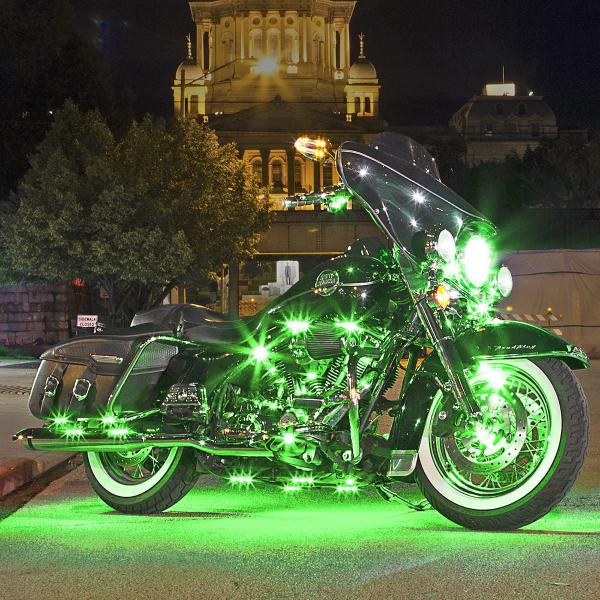 商品名GREEN 8 POD 2 STRIP LED Universal Motorcycle Accent Neon Underglow Light KitGreen 8 POD 2 Strip LED Universal Motorcy...