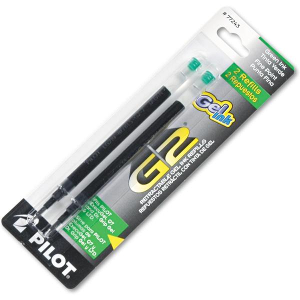 商品名パイロットRefill for g2 Gel , Dr。Grip Gel / Ltd , ExecuGel g6 , q7 , Fine Point Tip、グリーン、2 / Pack、PK   pil77243Pilot Refil...