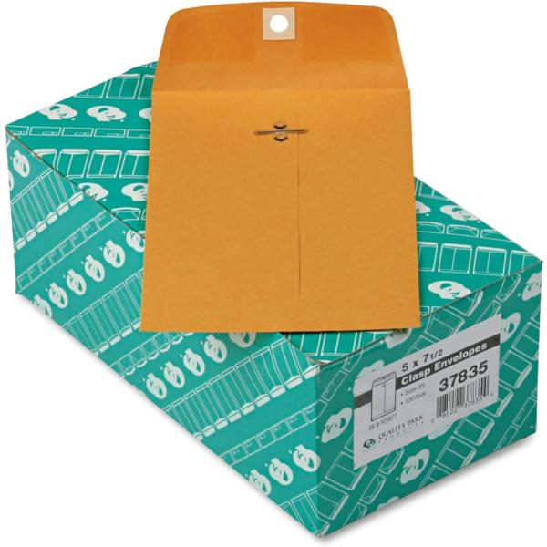 商品名Quality Park 37835 粘着クラスプ封筒 20ポンド 5インチ x 7-1/2インチ 100枚/x クラフトQuality Park 37835 Gummed Clasp Envelope, 28Lb, 5-Inch X...