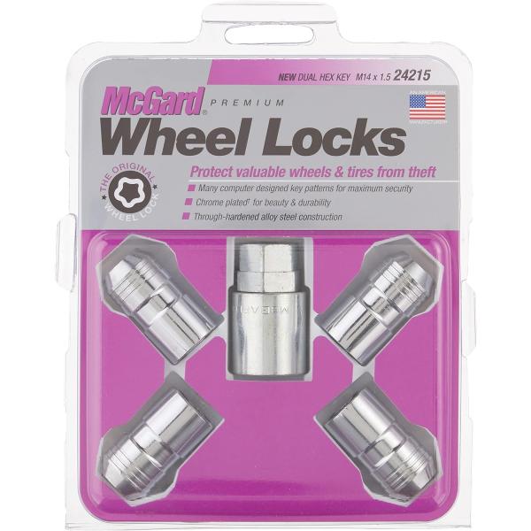 商品名McGard 24215 Chrome M14 x 1.5 Thread Size Cone Seat Wheel Lock Set, (Set of 4)MCGARD 24215 Chrome Cone Seat Wheel Loc...
