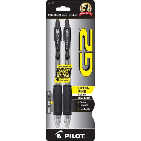 商品名G2 Retractable Gel PenPILOT G2 Premium Refillable &amp; Retractable Rolling Ball Gel Pens, Ultra Fine Point, Black In...