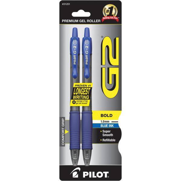 商品名G2 Retractable Gel PenPilot G2 Retractable Premium Gel Ink Roller Ball Pens, Bold Point, 2-Pack, Blue Ink (31251)ブランド...