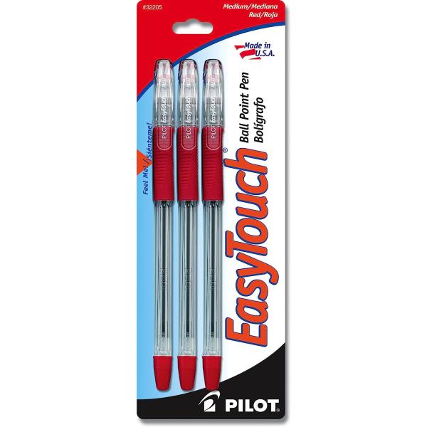 商品名Pilot EasyTouch Ball Point Stick Pens, Medium Point, 3-Pack, Red Ink (32205)PILOT EasyTouch Ballpoint Stick Pens, Med...
