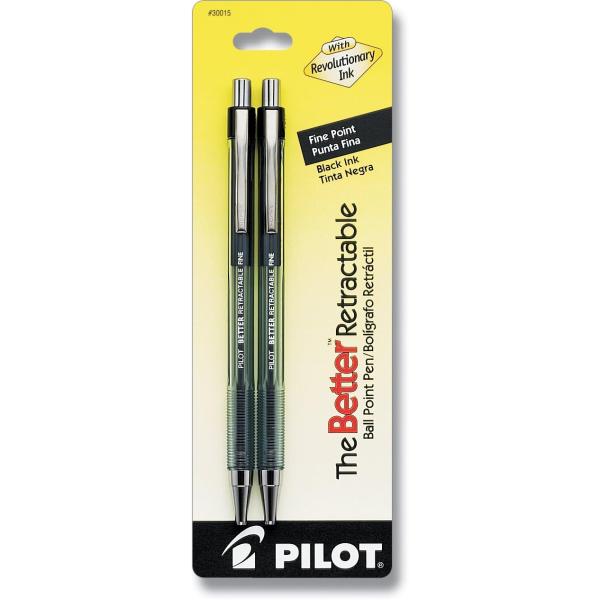 商品名Pilot The Better格納式ボールペン, Fine Point, 2 - Pack,ブラックインク(30015 )PILOT The Better Ball Point Pen Refillable &amp; Retrac...