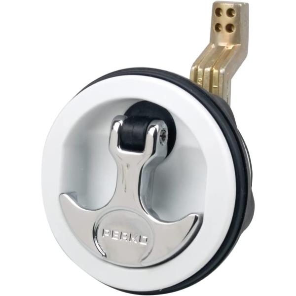 商品名Perko Surface Mount&amp; Latch - White Body, Chrome Handle, Offset Cam Bar, 1.9cm - 6cmPerko 1091DP1WHT Surface Mount...