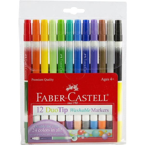 商品名Duo Tip Washable Markers 12/Pkg- (並行輸入品)Faber-Castell DuoTip Washable Markers - 12 Markers, 24 Colorsブランド：Faber-Caste...