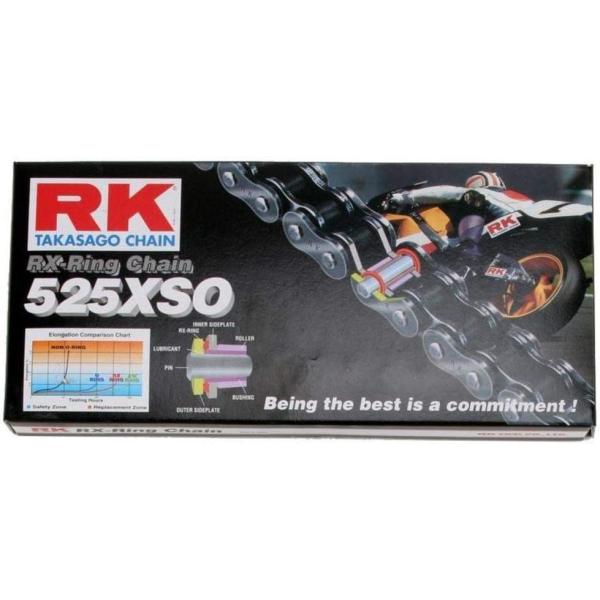 商品名RK RacingチェーンXリングチェーンwith接続リンク 112-Links 525XSO-112RK Racing Chain 525XSO-112 (525 Series) Steel 112 Link High Perfor...