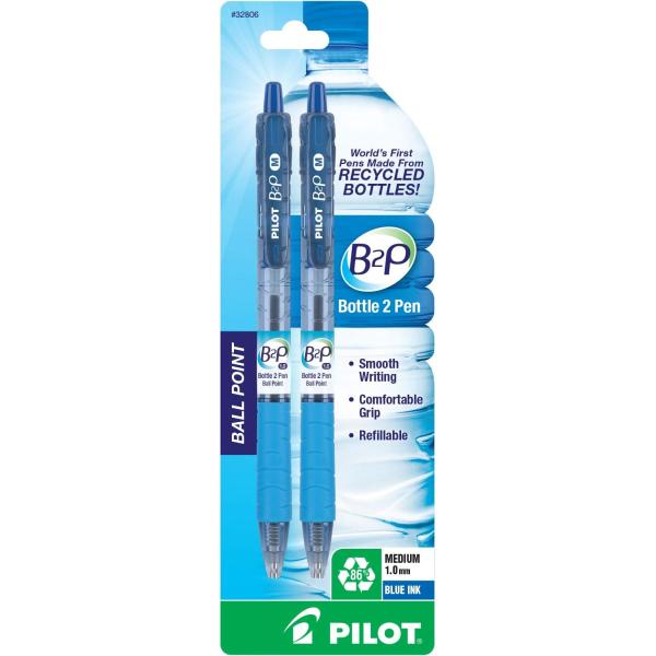 商品名Samsill 2-Pack (Medium Point)PILOT B2P - Bottle to Pen Refillable &amp; Retractable Ball Point Pen Made From Recycled...