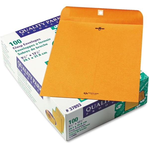 商品名qua37893   Clasp封筒Quality Park 37893 Gummed Clasp Envelope, 28Lb, 9-1/2-Inch X12-1/2-Inch, 100/Bx, Kraftブランド：Quality ...