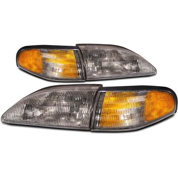 商品名PERDE Compatible with Ford Mustang Headlight Replacement Headlamp Driver/Passenger 4 Pc Setブランド：PERDE商品サイズ：Pair高さ：35....
